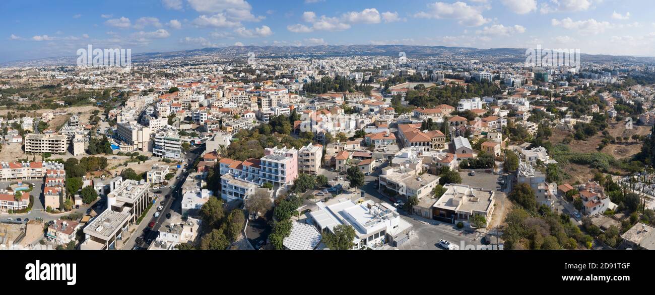 Aerial panoramic view of Paphos old town centre, Paphos, Cyprus Stock ...