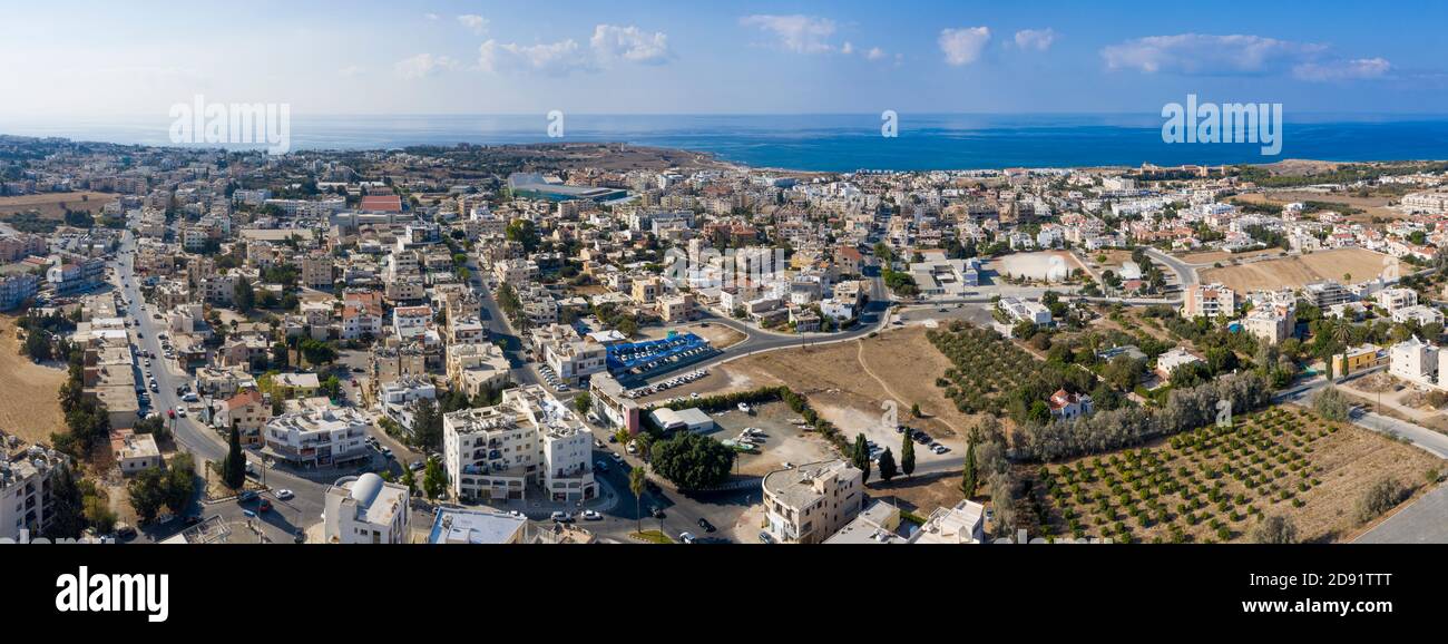 Aerial panoramic view of Kato Paphos (Lower Paphos) Paphos, Cyprus ...