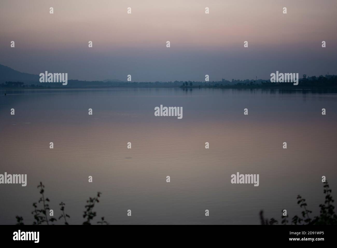 view of Baranti lake at time of sunset.Baranti is a small tribal ...