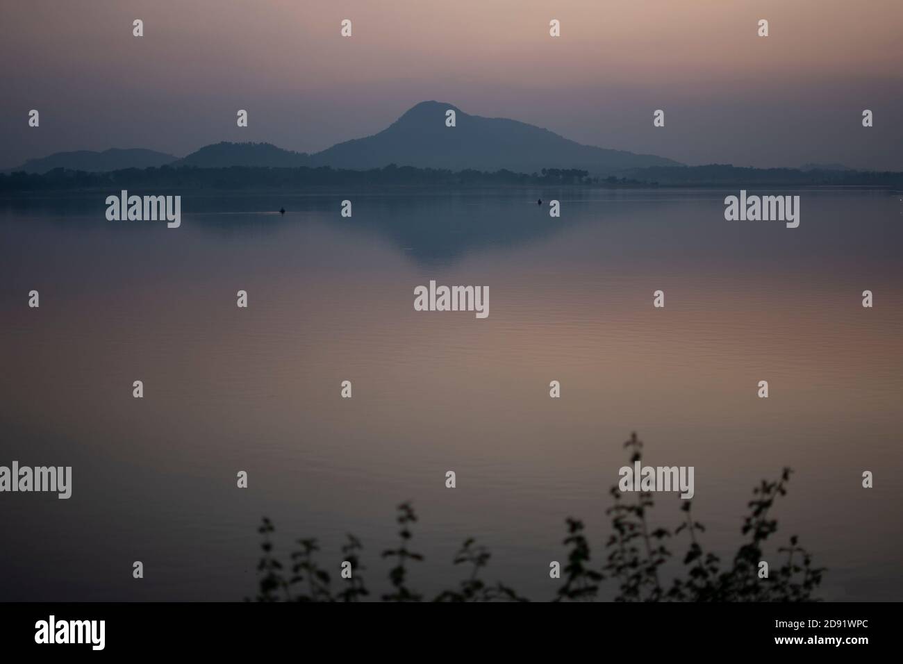 view of Baranti lake at time of sunset.Baranti is a small tribal ...