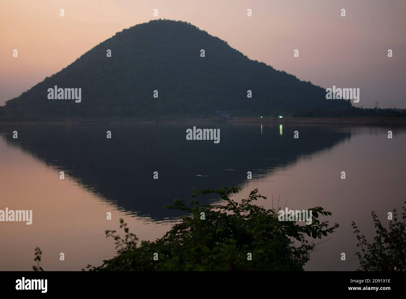 view of Baranti lake at time of sunset.Baranti is a small tribal ...