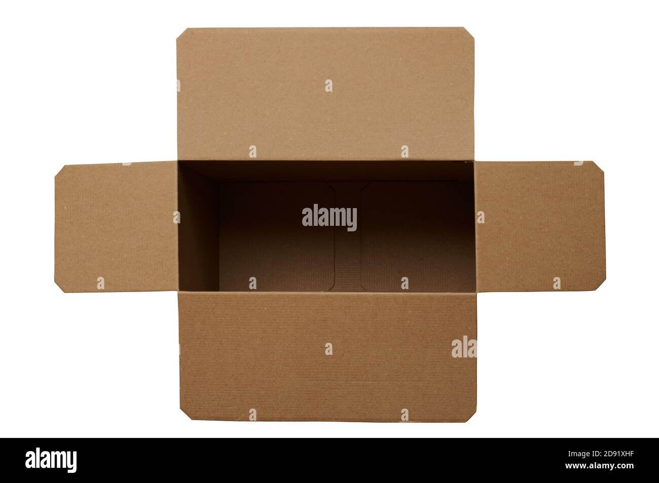 Open paper box above top view isolated on white background Stock Photo ...