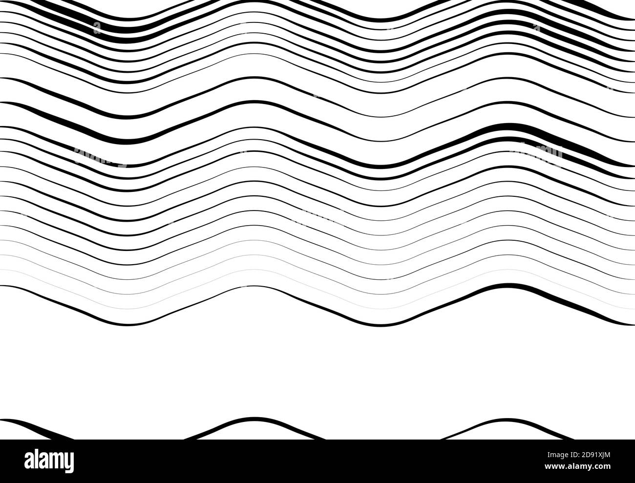 Abstract wavy, waving, billowy and undulating lines, stripes. Squiggly ...