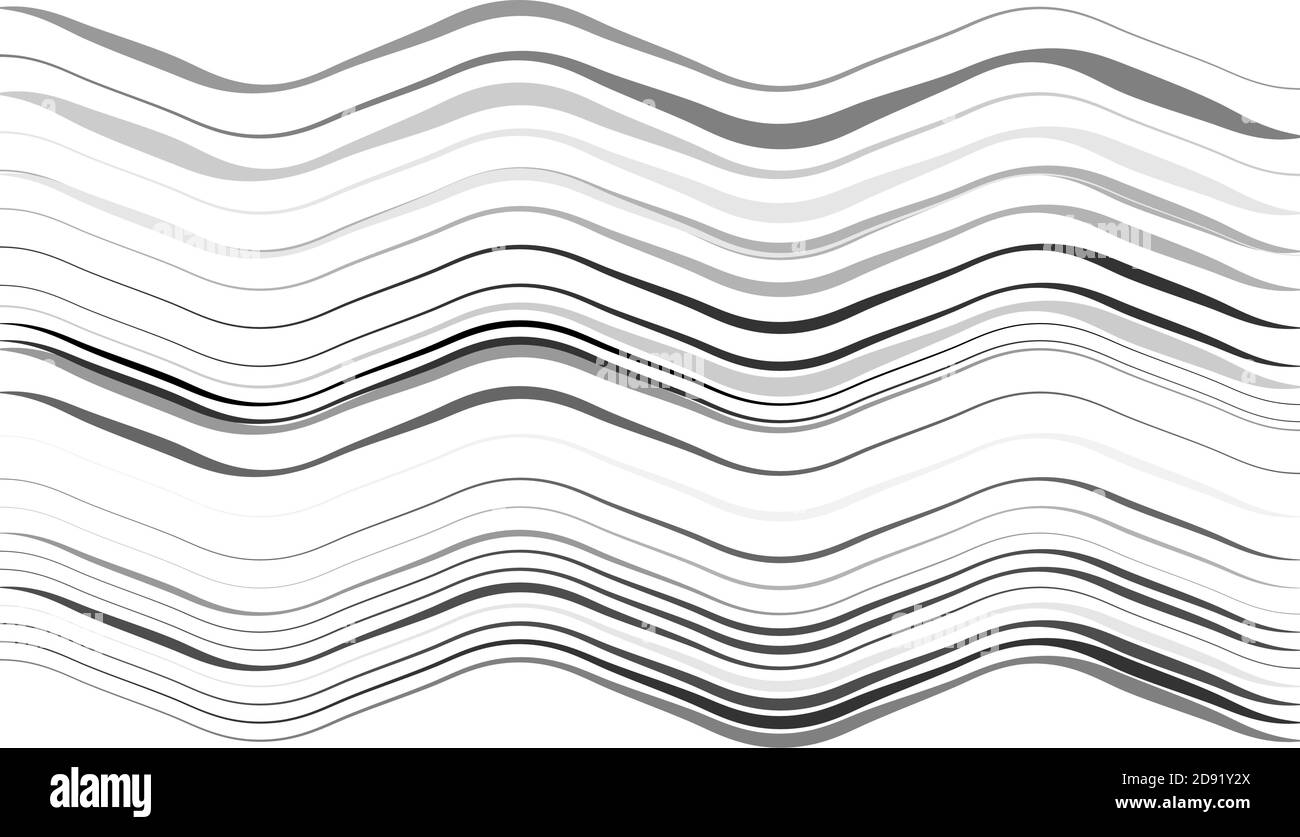 Abstract wavy, waving, billowy and undulating lines, stripes. Squiggly ...