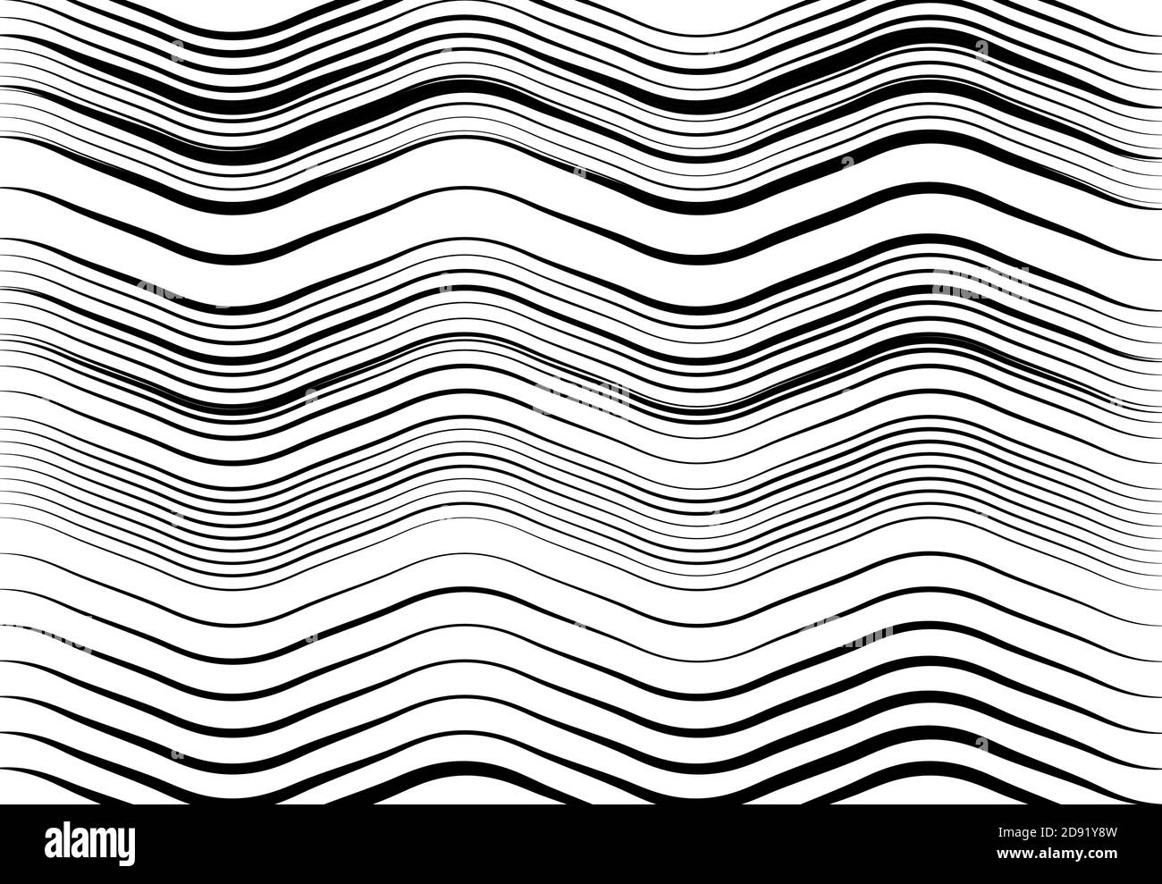 Abstract wavy, waving, billowy and undulating lines, stripes. Squiggly ...