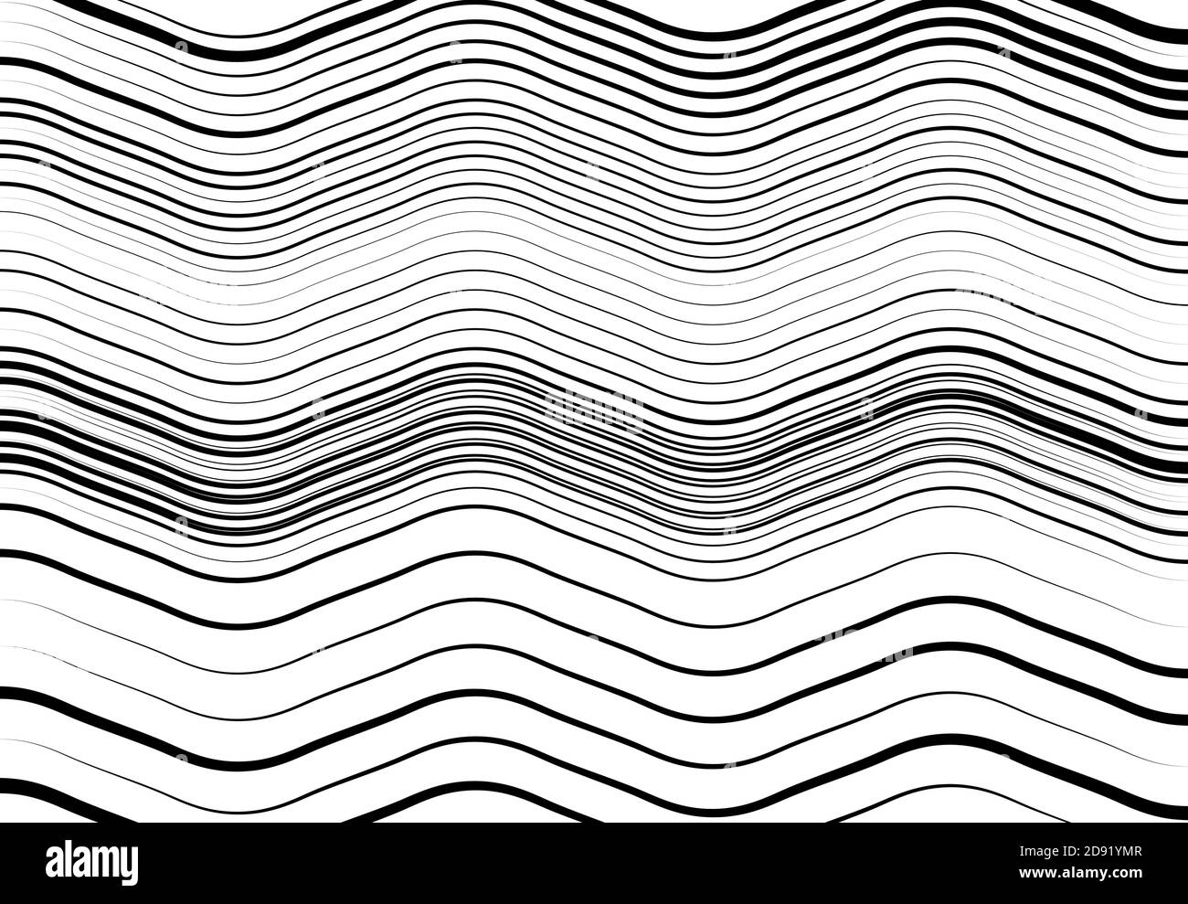 Abstract wavy, waving, billowy and undulating lines, stripes. Squiggly ...