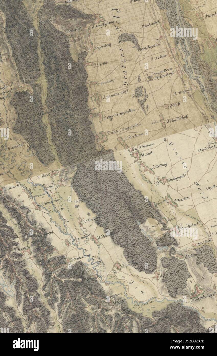 Kaiserwald Josephinische Landesaufnahme Stock Photo - Alamy