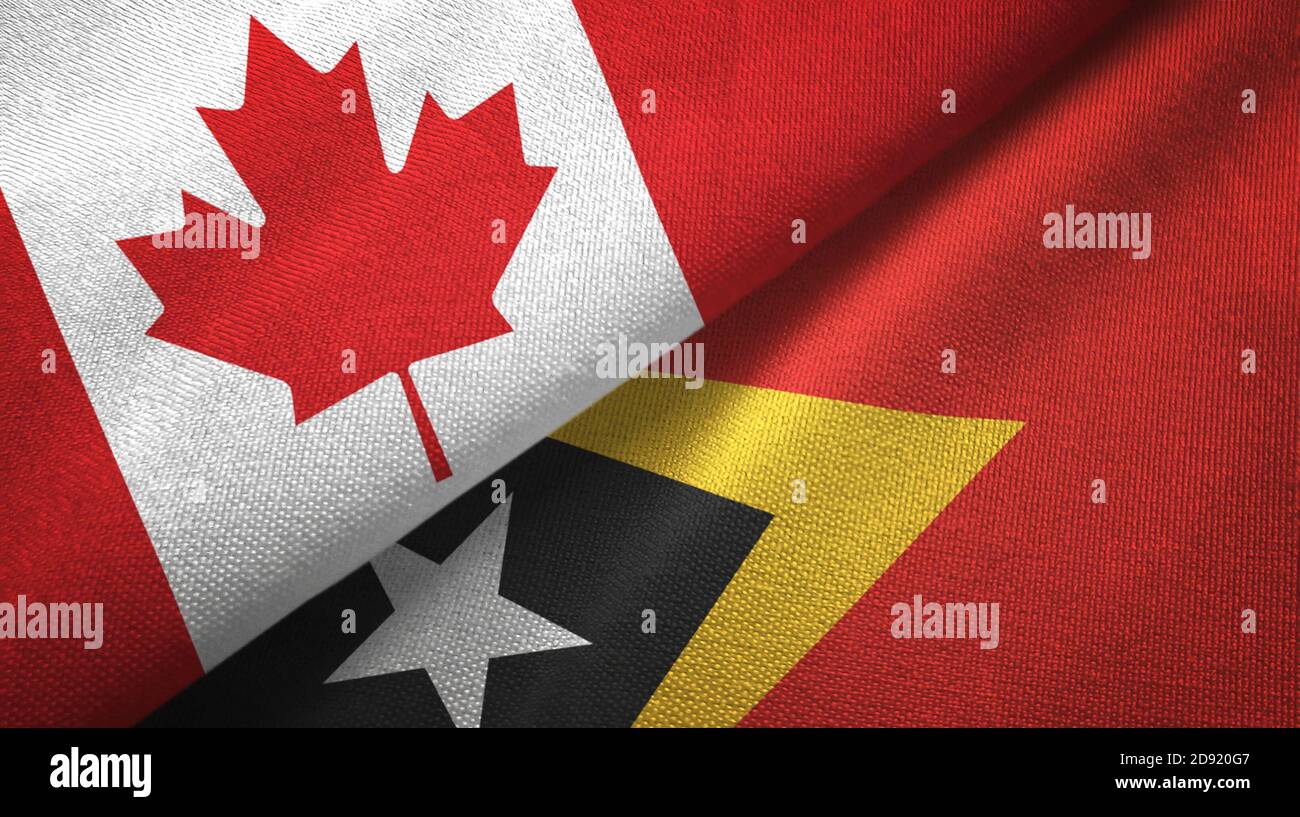 Canada and Timor-Leste East Timor two flags textile cloth, fabric ...