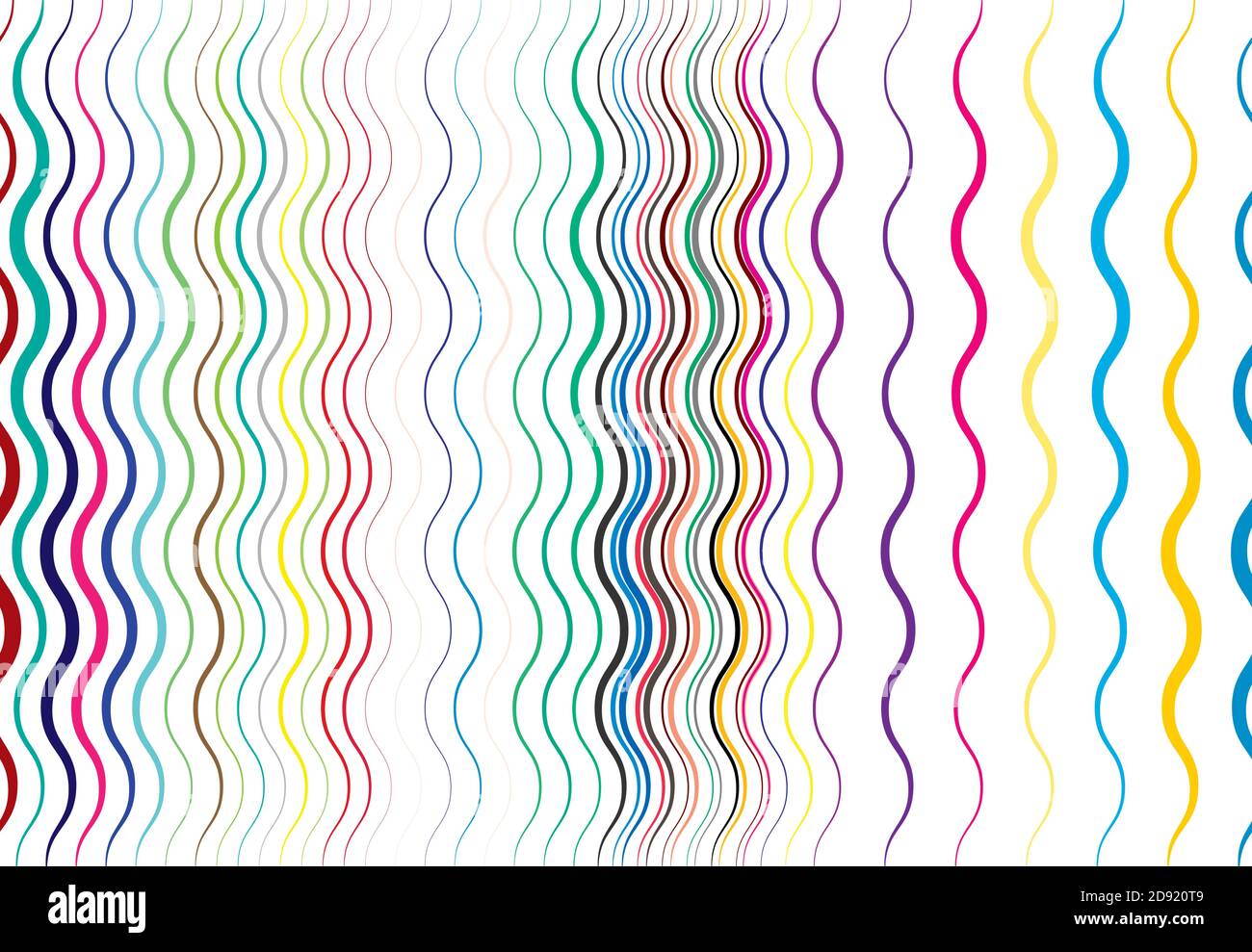 Abstract Wavy, Waving, Billowy And Undulating Lines, Stripes. Squiggly