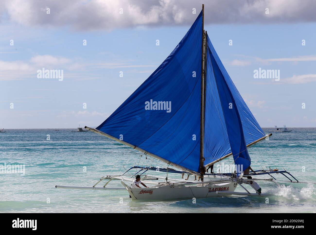 Small sailing boats at the sunset. Boracay, Philippines Stock Photo - Alamy