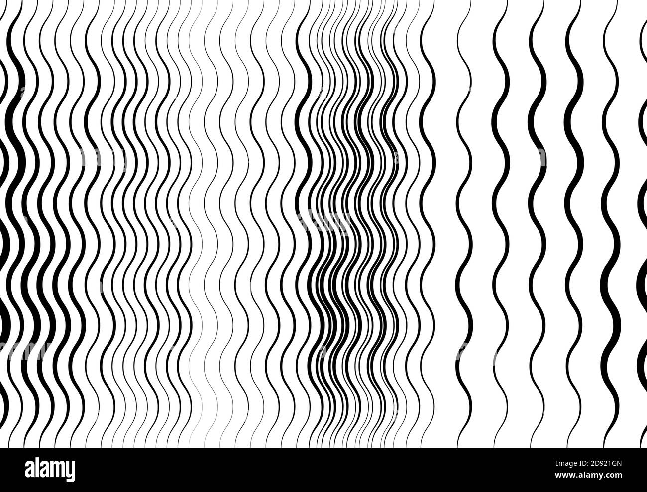 Abstract wavy, waving, billowy and undulating lines, stripes. Squiggly ...