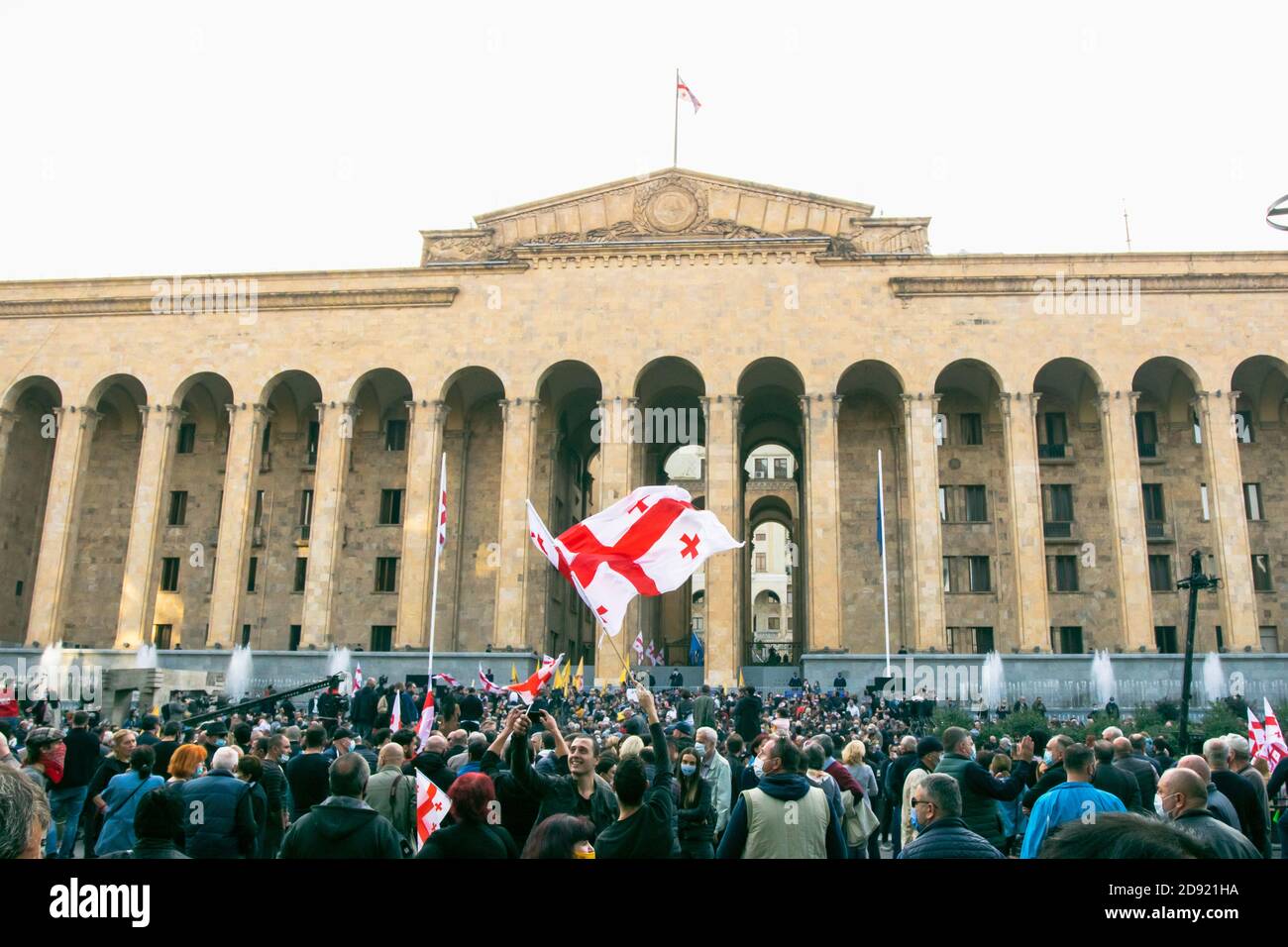 1 november, 2020. Tbilisi.Republic of Georgia.Post parliament election ...