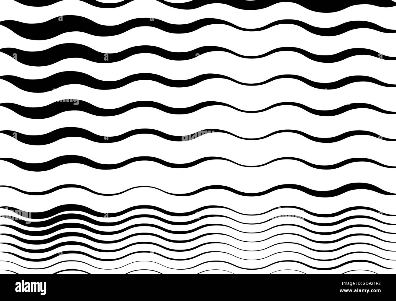 Abstract wavy, waving, billowy and undulating lines, stripes. Squiggly ...