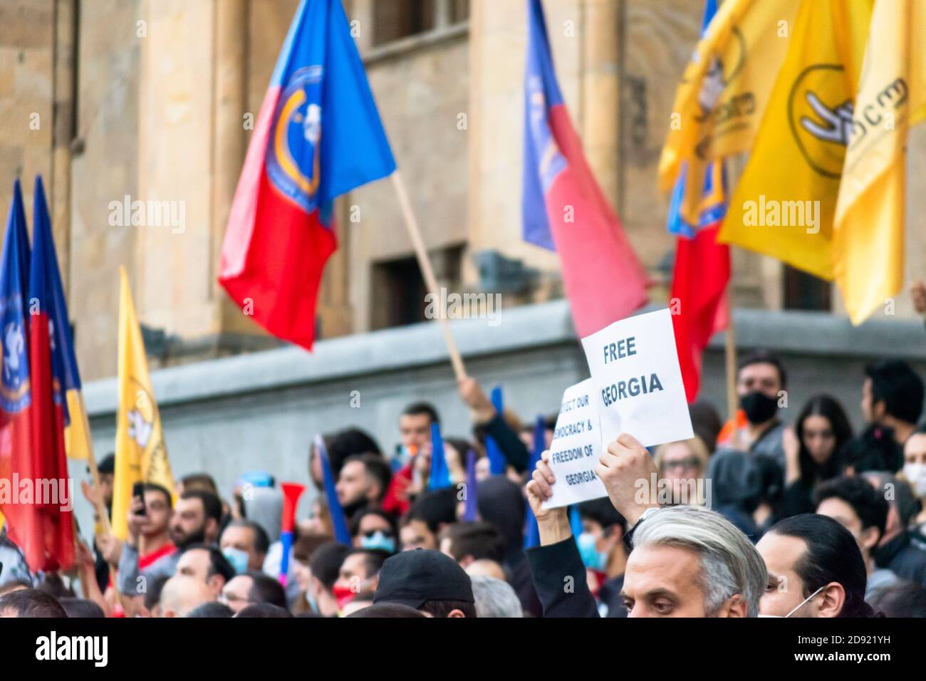 Georgian people protests against the government hi-res stock ...