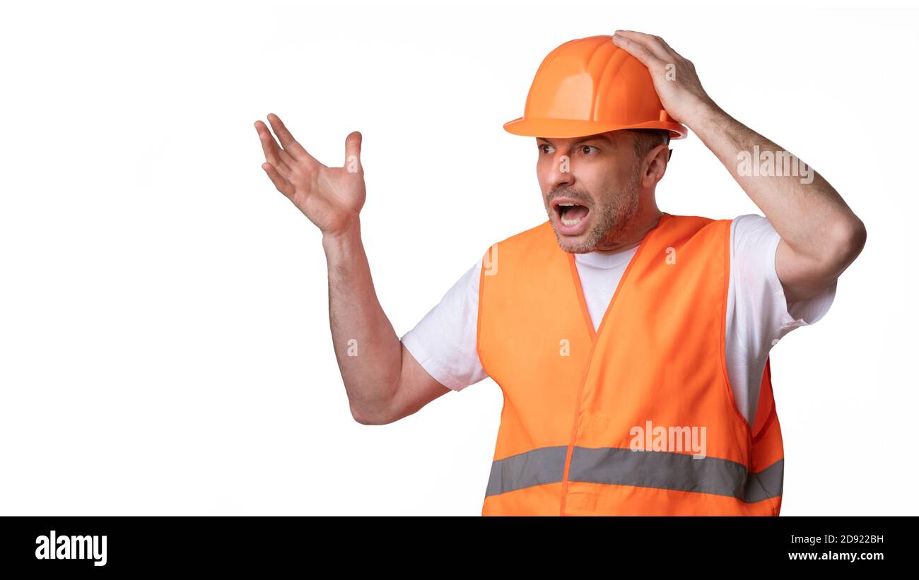 Angry construction worker hi-res stock photography and images - Alamy