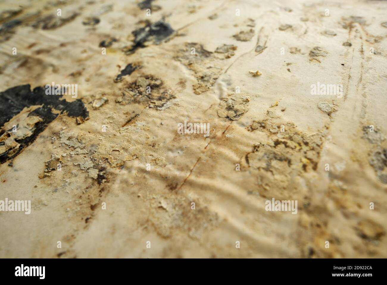 Ancient paper sheet damaged by moisture. Grunge background Stock Photo ...