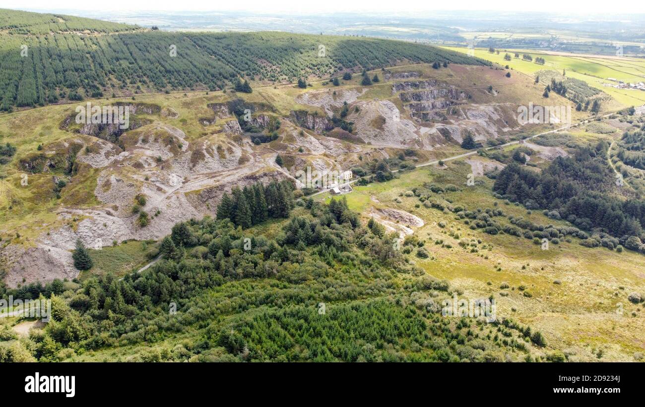 Aerial view of Rosebush Slate quarry Stock Photo - Alamy