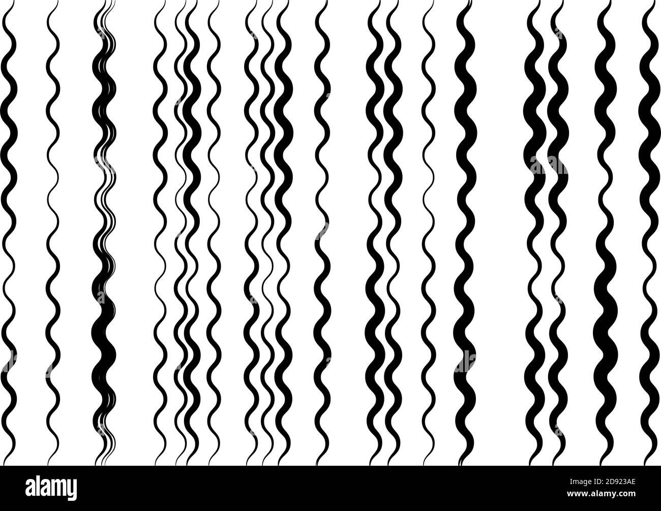Abstract wavy, waving, billowy and undulating lines, stripes. Squiggly ...