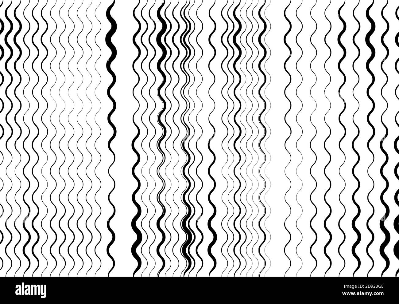 Abstract wavy, waving, billowy and undulating lines, stripes. Squiggly ...