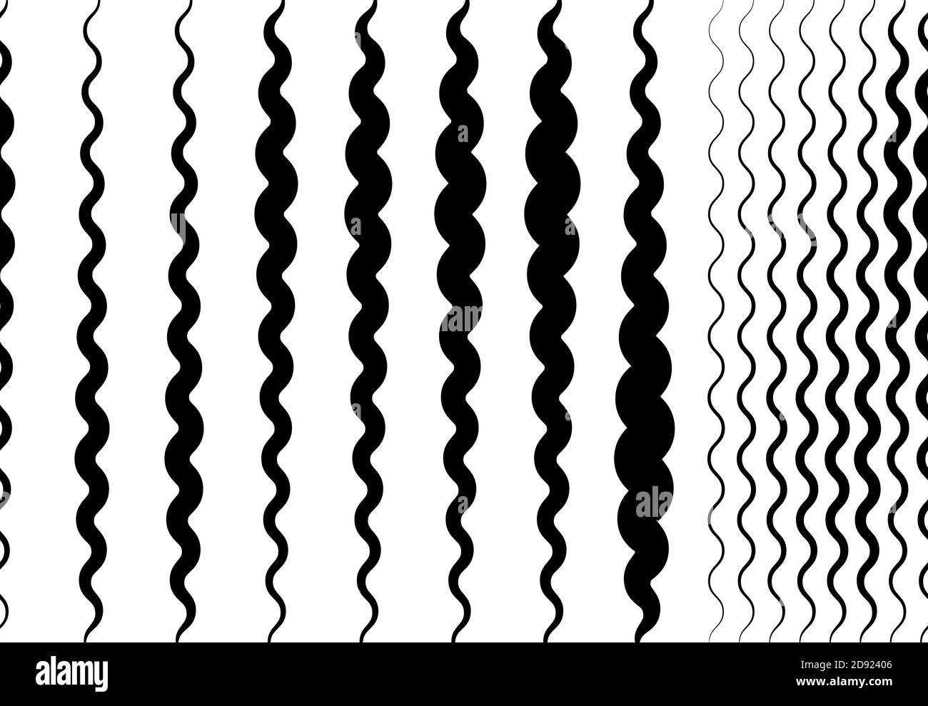 Abstract wavy, waving, billowy and undulating lines, stripes. Squiggly ...