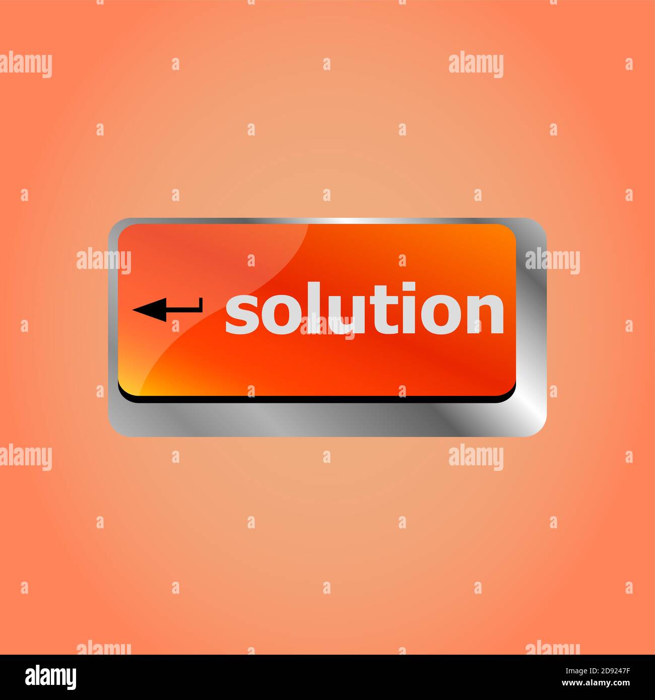 Keyboard with solution buton. Computer keyboard Stock Photo - Alamy