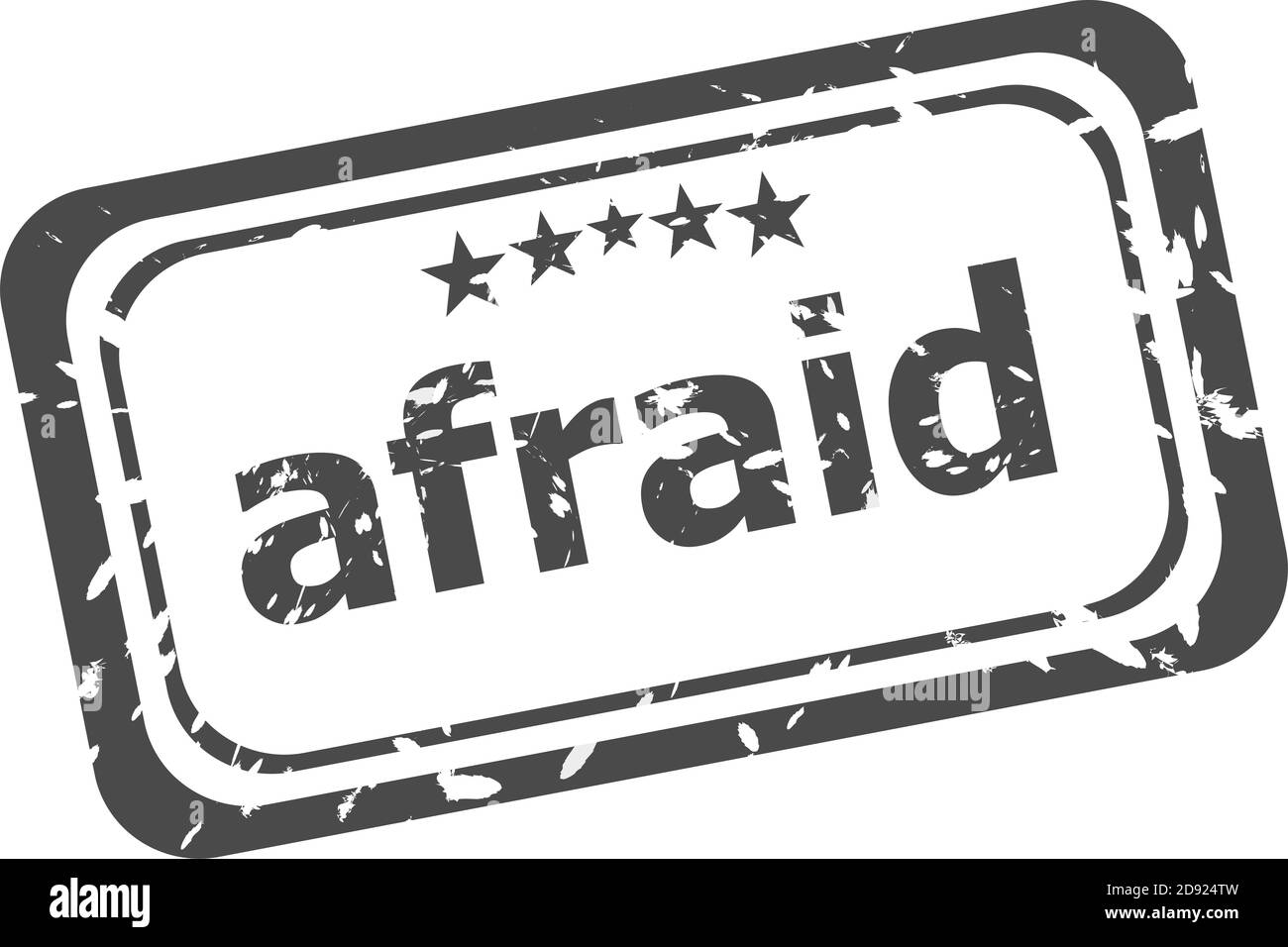 rubber stamp with afraid word isolated on white Stock Photo - Alamy