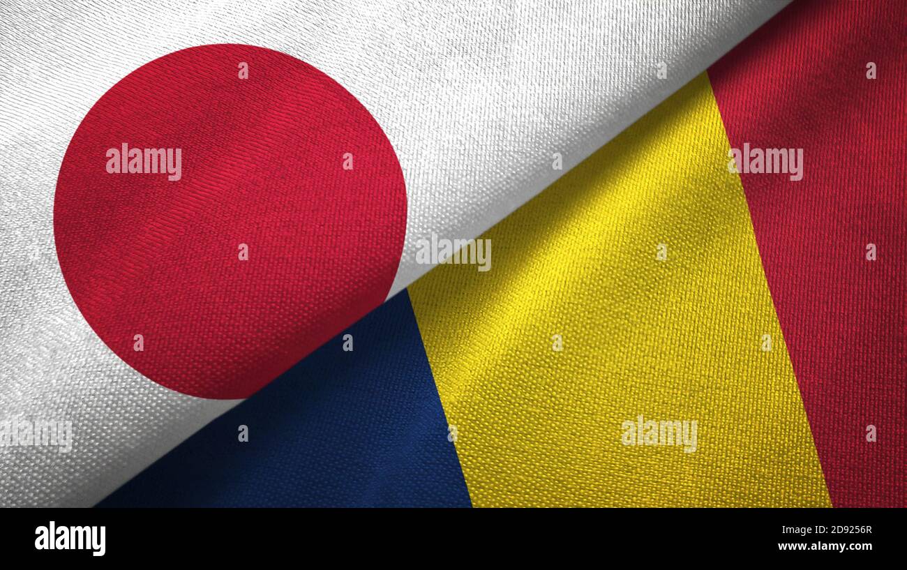 Japan and Chad two flags textile cloth, fabric texture Stock Photo - Alamy