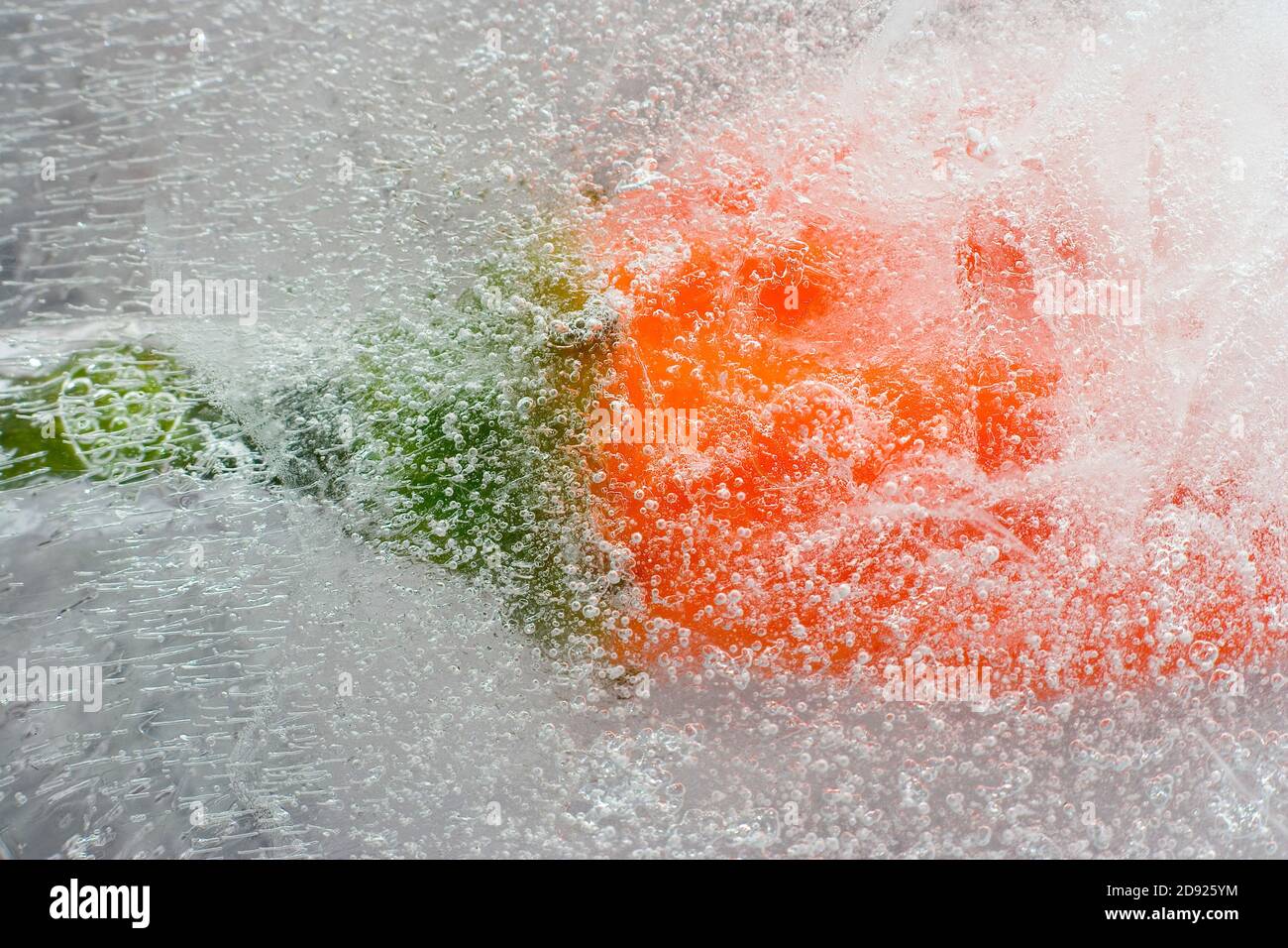 Red chilli frozen in ice no 04 Stock Photo - Alamy