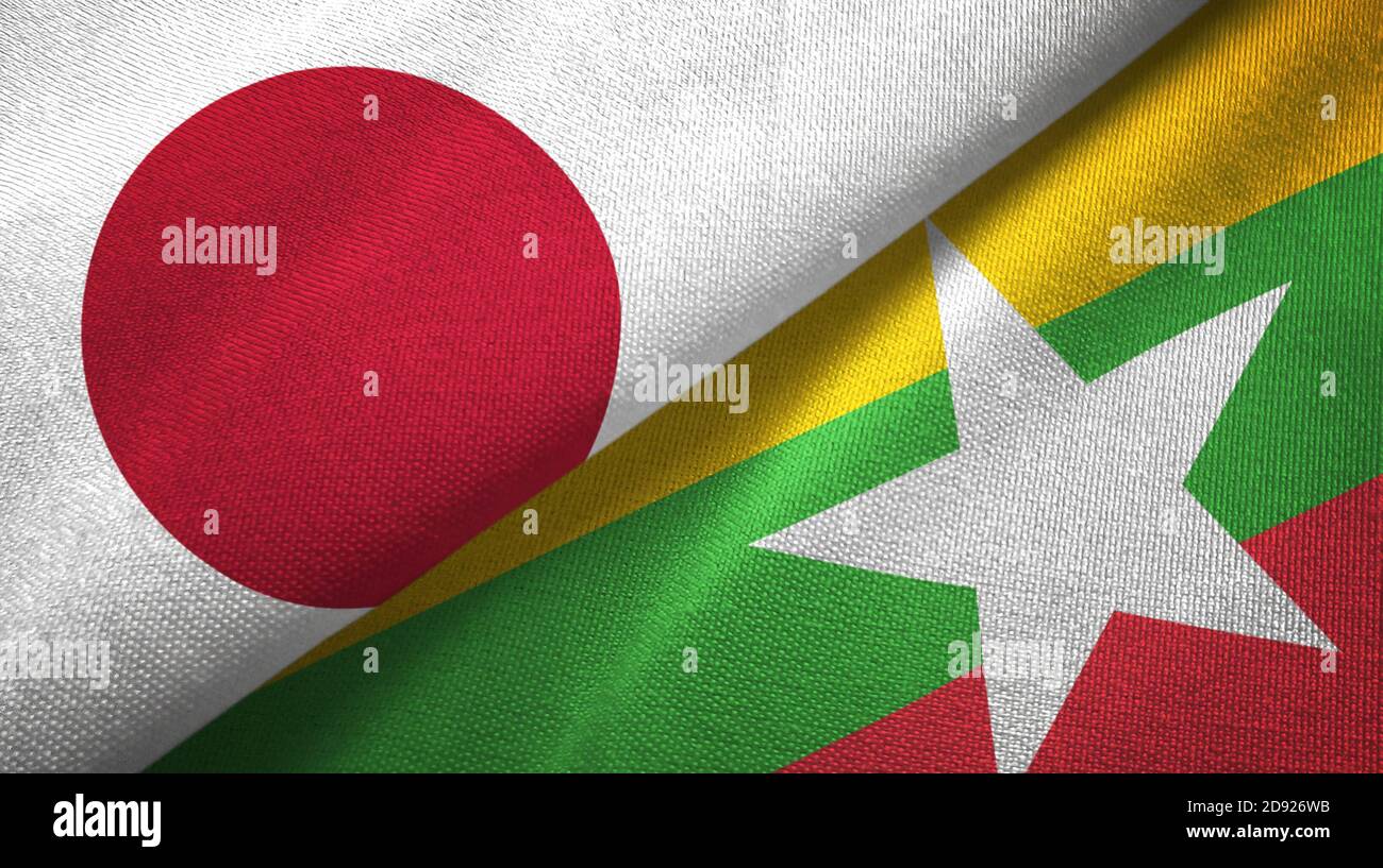 Myanmar japan national flags hi-res stock photography and images - Alamy