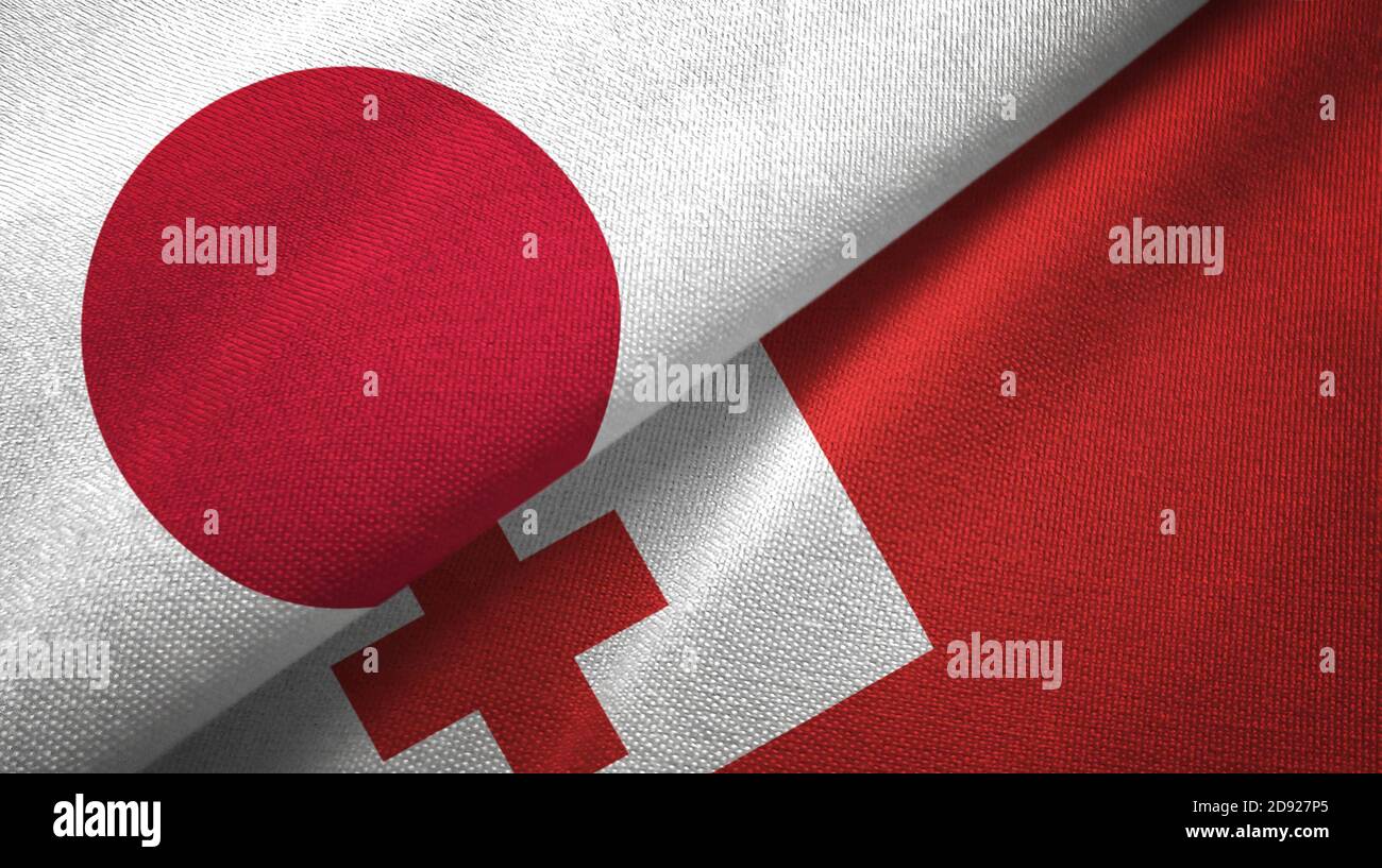 Japan and Tonga two flags textile cloth, fabric texture Stock Photo - Alamy