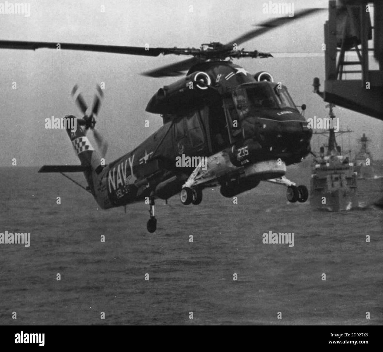 Kaman SH-2F Seasprite of HSL-34 Det. 3 in flight over the Mediterranean ...