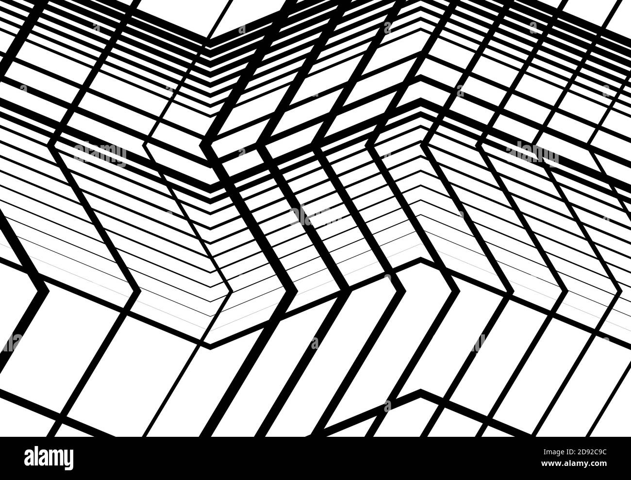 Zig-zag, criss-cross, serrated, crinkled angular grid, mesh, lattice or ...