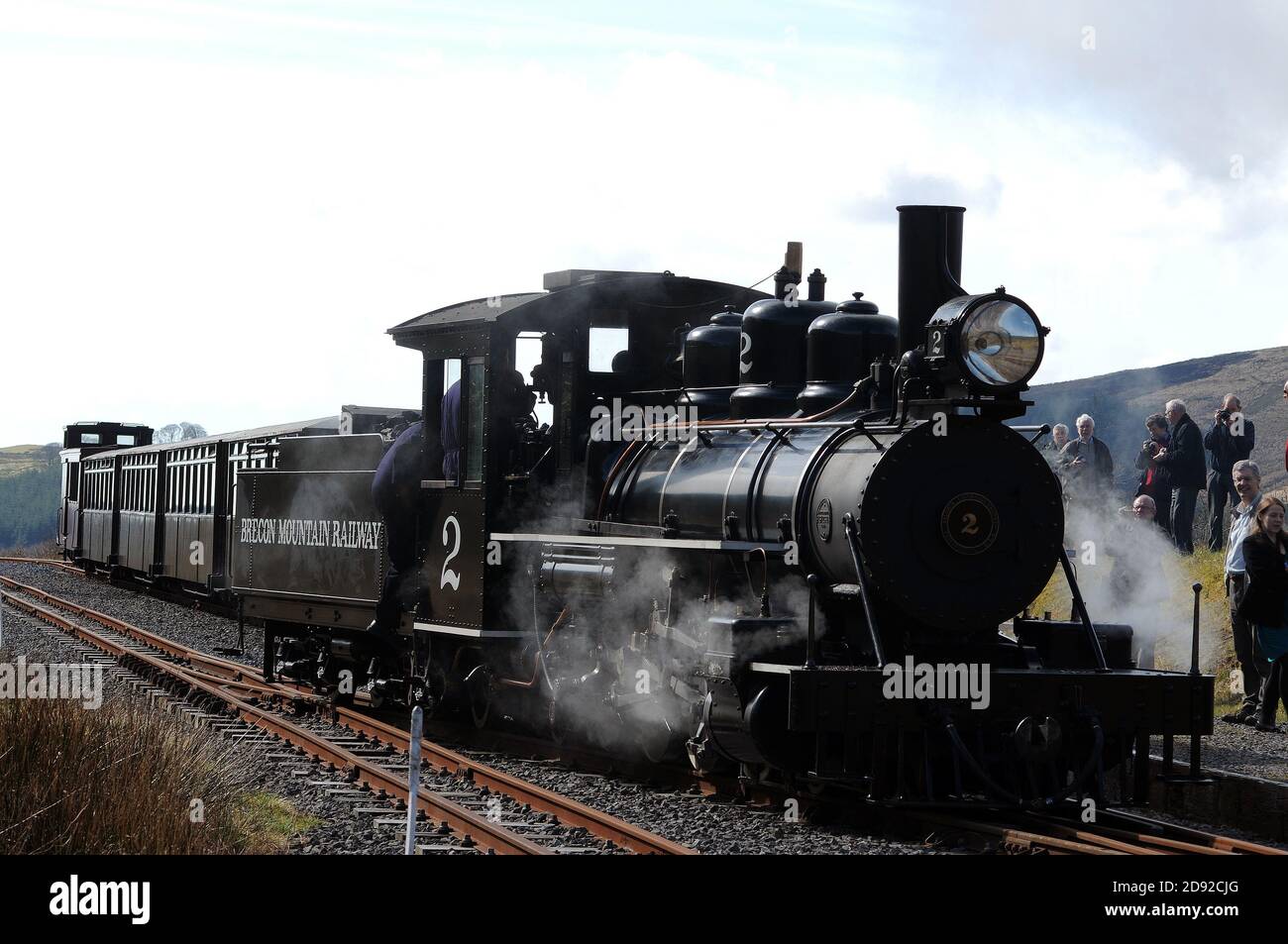 B.M.R. No. 2 running round its train at Torpantau Stock Photo - Alamy