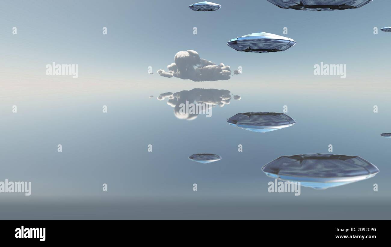Flying saucer over lake hi-res stock photography and images - Alamy
