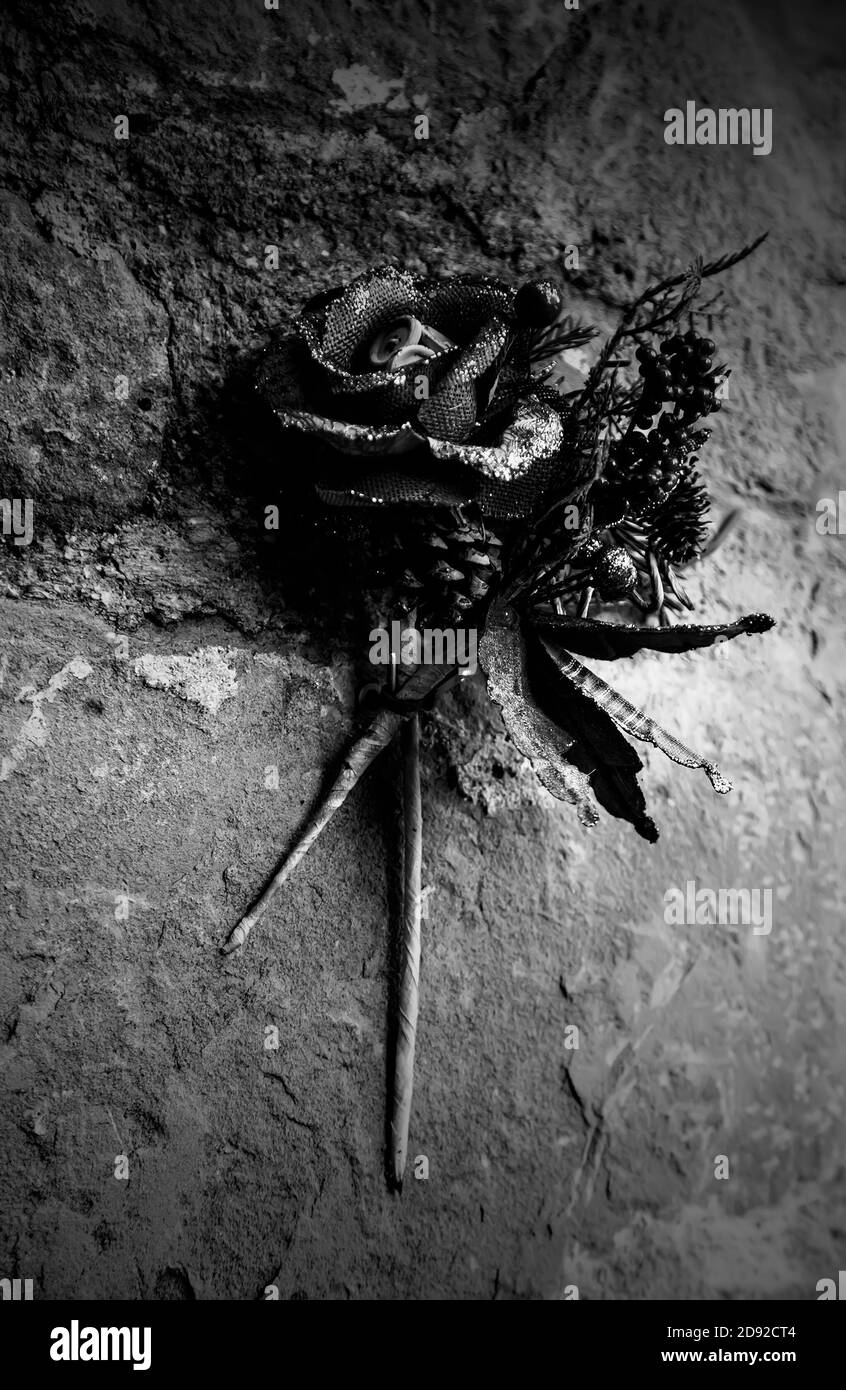 Christmas wall decor Black and White Stock Photos & Images - Alamy