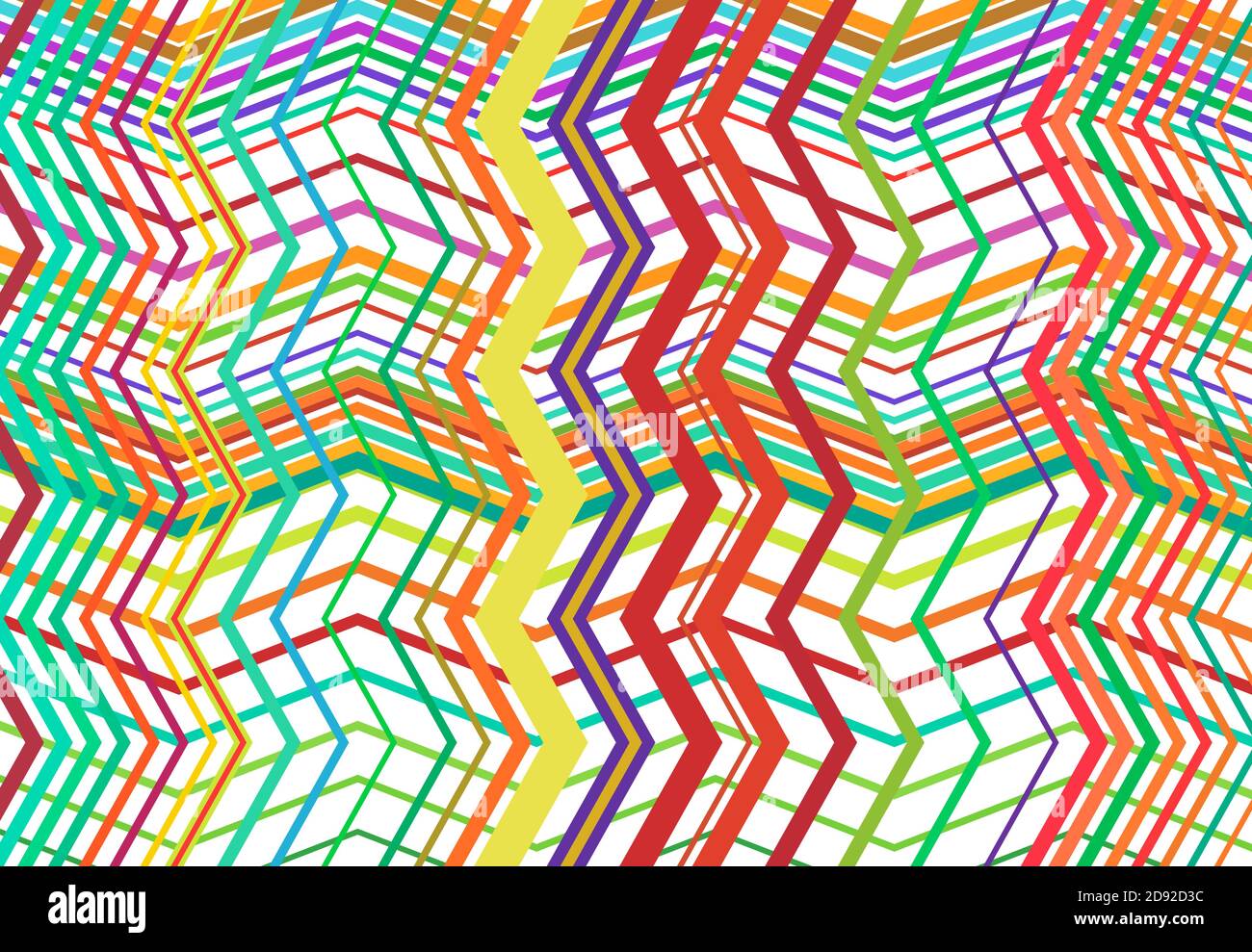 Vivid, vibrant zig-zag, criss-cross, serrated, crinkled angular grid ...