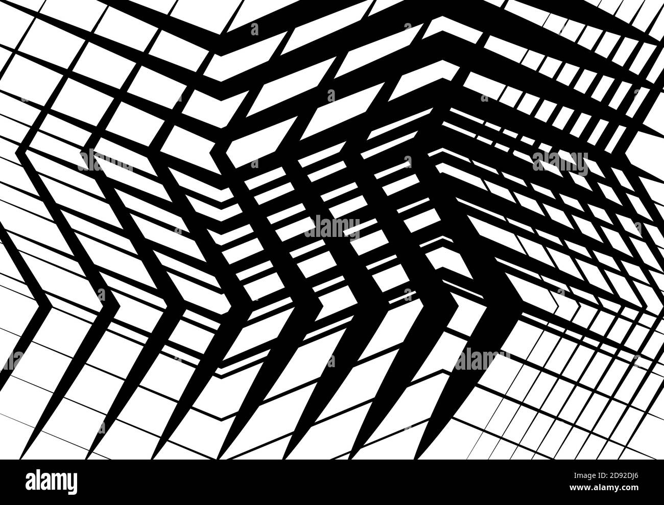 Zig-zag, criss-cross, serrated, crinkled angular grid, mesh, lattice or ...