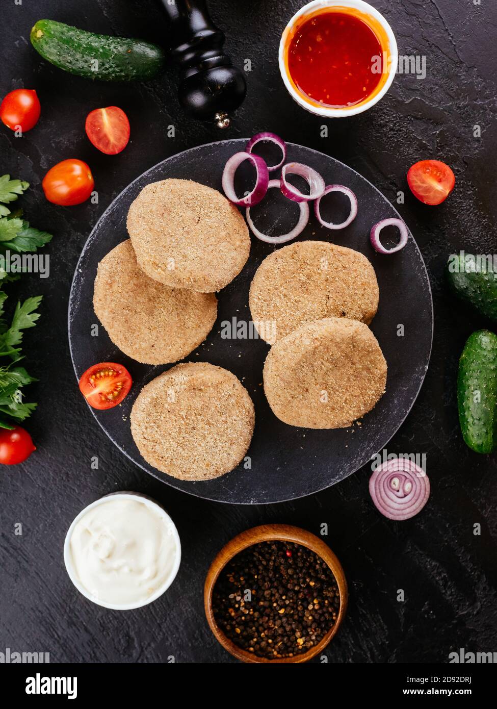 Breaded pork cutlets hi-res stock photography and images - Alamy