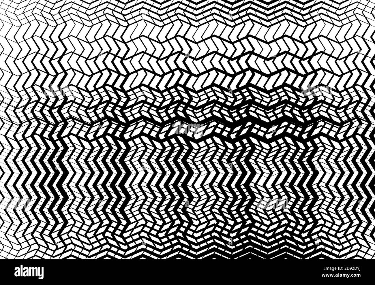 Zig-zag, criss-cross, serrated, crinkled angular grid, mesh, lattice or ...