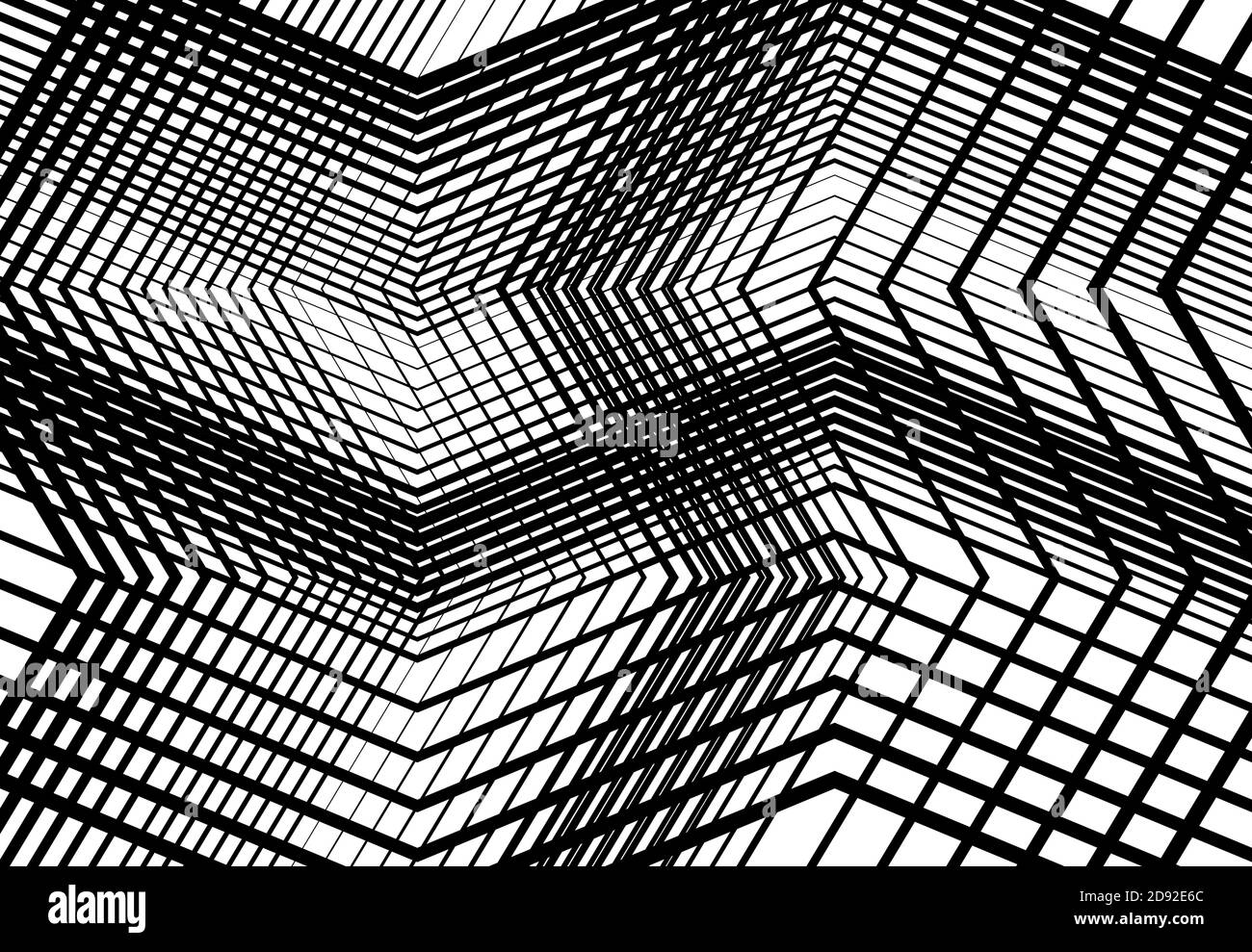 Zig-zag, criss-cross, serrated, crinkled angular grid, mesh, lattice or ...