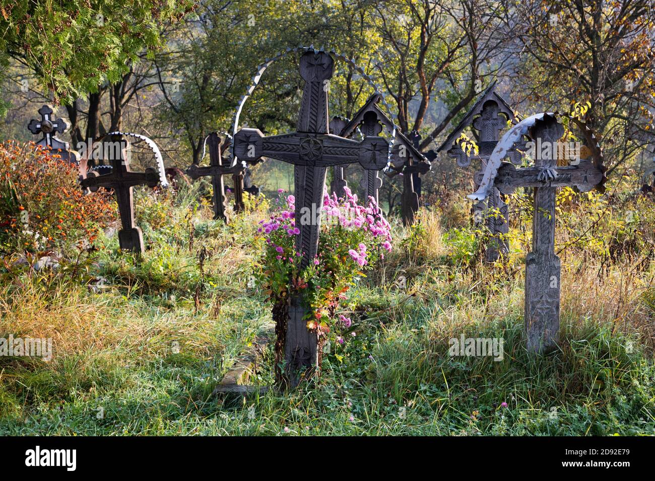 traditional cemetery in Maramures Romania Stock Photo - Alamy