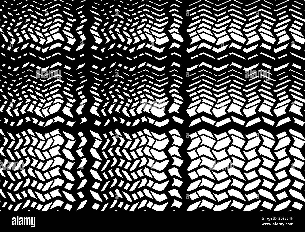 Zig-zag, criss-cross, serrated, crinkled angular grid, mesh, lattice or ...