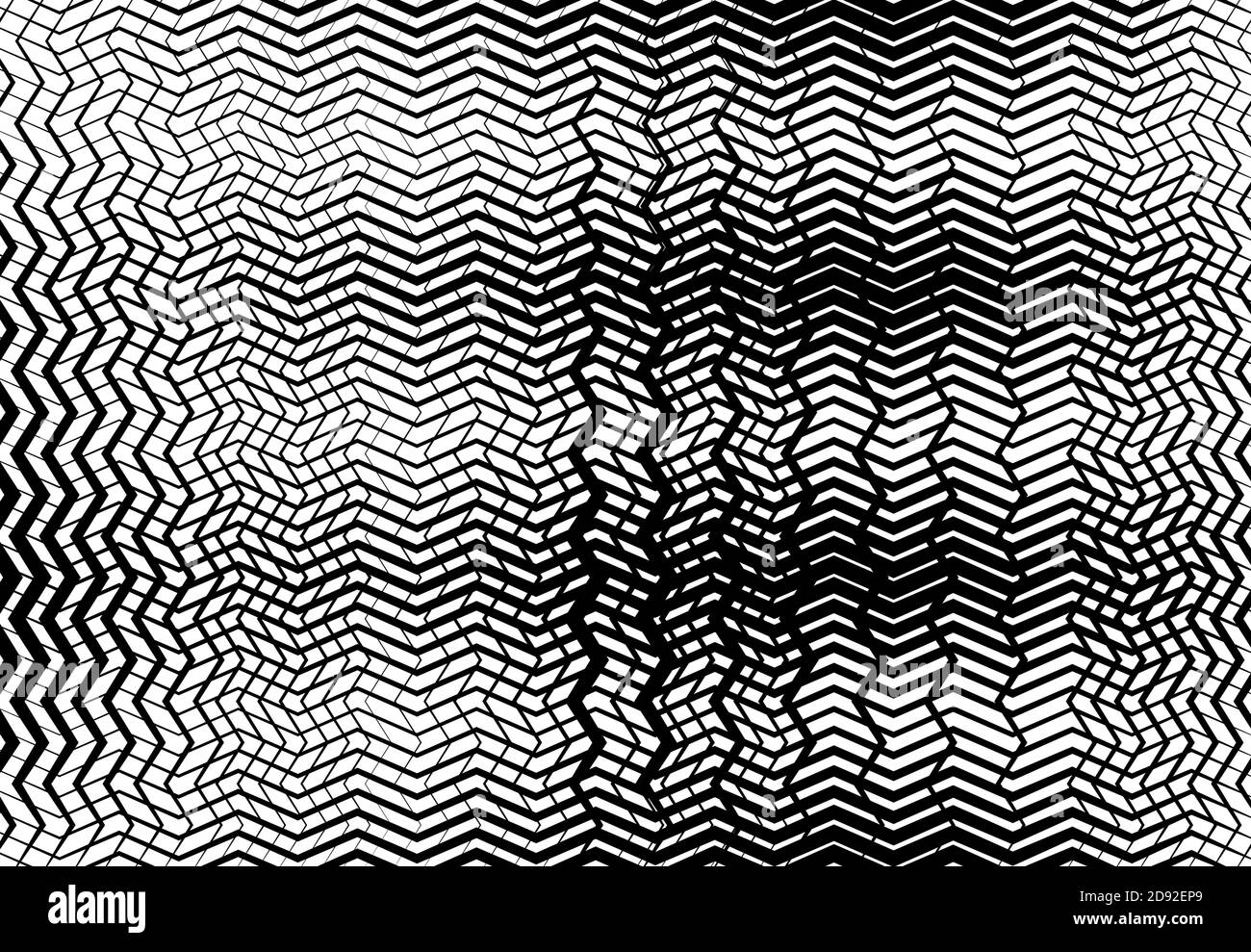 Zig-zag, criss-cross, serrated, crinkled angular grid, mesh, lattice or ...