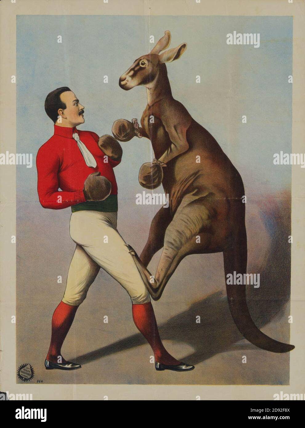 Kangaroo Boxing sideshow poster Stock Photo - Alamy
