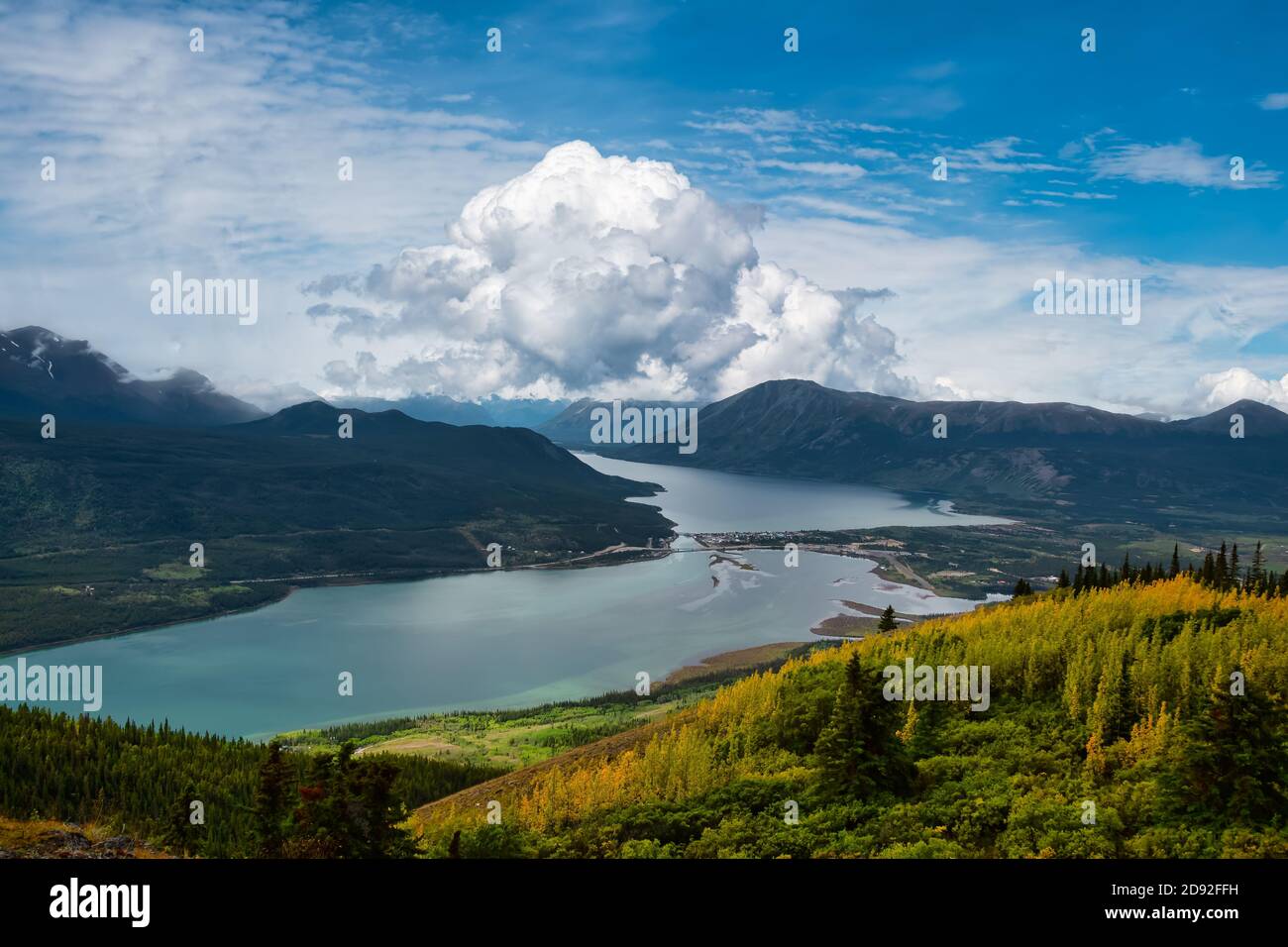 Beautiful View of a small Touristic Town, Carcross Stock Photo - Alamy