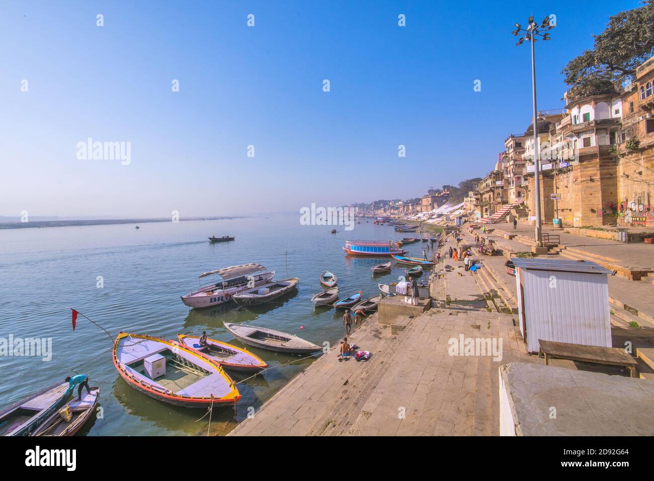 beautiful varanasi ganga ghat Stock Photo - Alamy