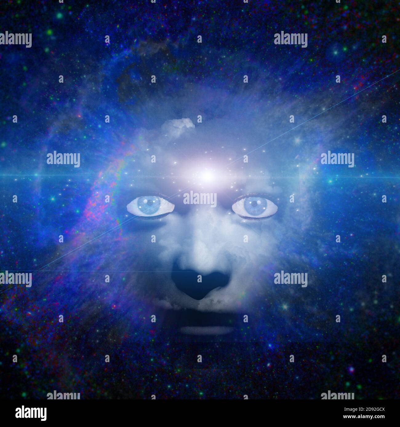 Face in the space. 3D rendering Stock Photo - Alamy