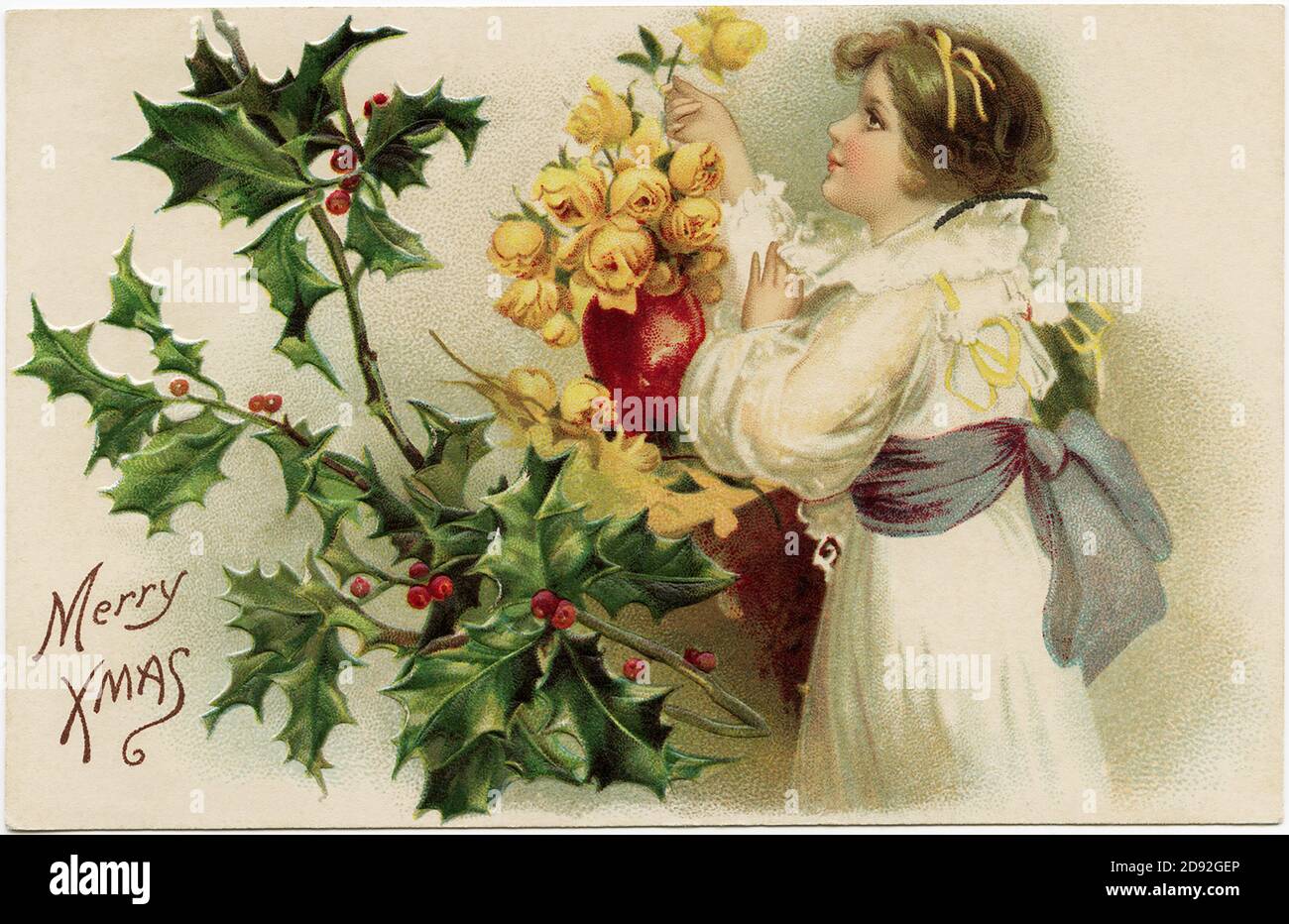 Christmas in a vintage and old way. Children celebrating X-mas Stock ...