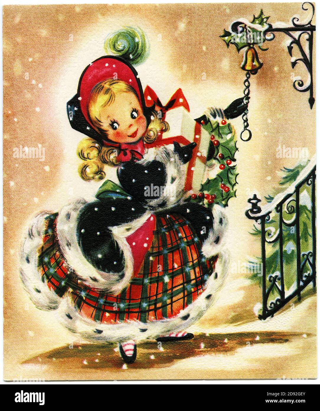 Christmas in a vintage and old way. Children celebrating X-mas Stock ...