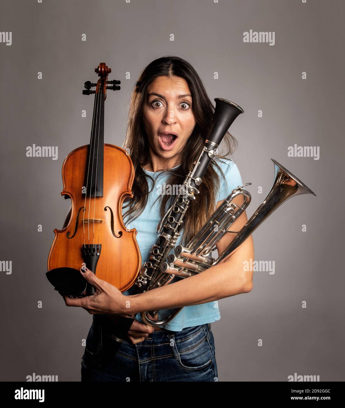 Girl play cornet hi-res stock photography and images - Alamy